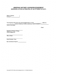 Free Arizona Notary Acknowledgement Forms - PDF - Word