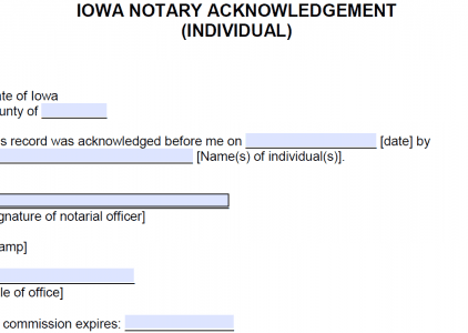 Free Iowa Notarial Certificate - Attestation of Copy - PDF - Word