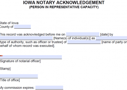 Free Iowa Notarial Certificate - Witnessing/Attesting a Signature - PDF ...