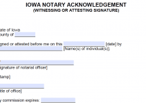 Free Iowa Notary Acknowledgement - Representative - PDF - Word