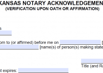 Free Kansas Notarial Certificate - Witnessing/Attesting a Signature ...