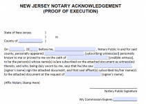 Free New Jersey Notary Acknowledgement Forms - PDF - Word