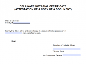 Free Delaware Notary Acknowledgement Forms - PDF - Word