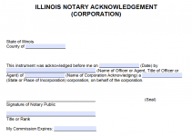 Free Illinois Notary Acknowledgement - Individual - PDF - Word
