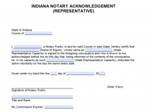 Indiana Notary Acknowledgement Forms Archives - Notary Acknowledgement