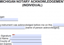 Free Michigan Notary Acknowledgement - Trustee - PDF - Word