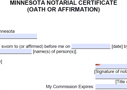 Free Minnesota Notarial Certificate - Attestation of Copy - PDF - Word