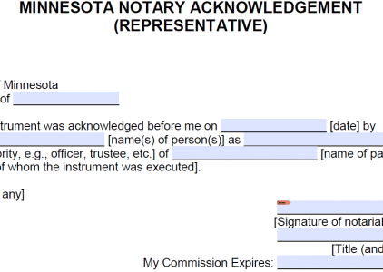 Free Minnesota Notary Acknowledgement - Individual - PDF - Word