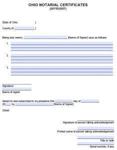 Free Ohio Notary Acknowledgement Forms - PDF - Word
