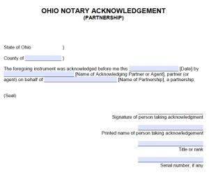 Free Ohio Notary Acknowledgement Forms - PDF - Word