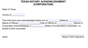 Free Texas Notary Acknowledgement Forms – PDF – Word