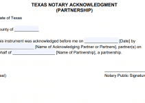 Free Texas Notary Acknowledgement - Ordinary Certificate - PDF - Word