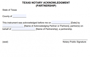 Free Texas Notary Acknowledgement Forms – PDF – Word