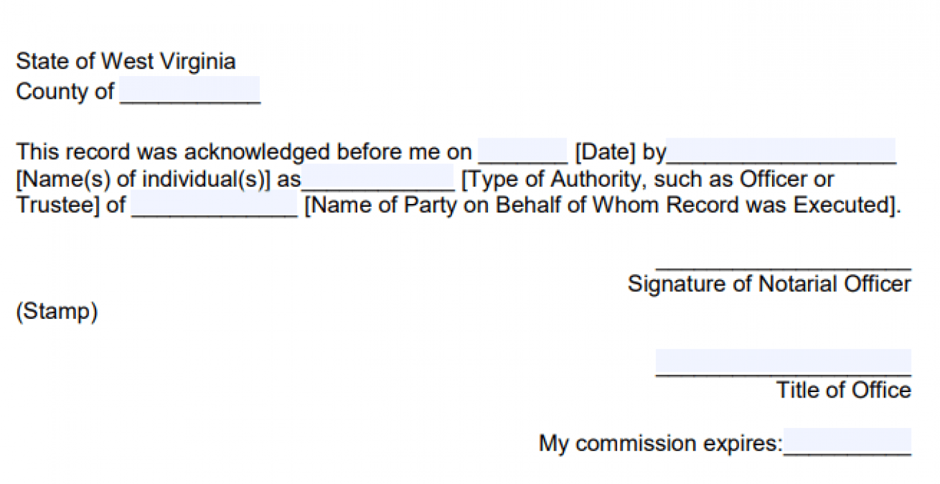 Notary Acknowledgement