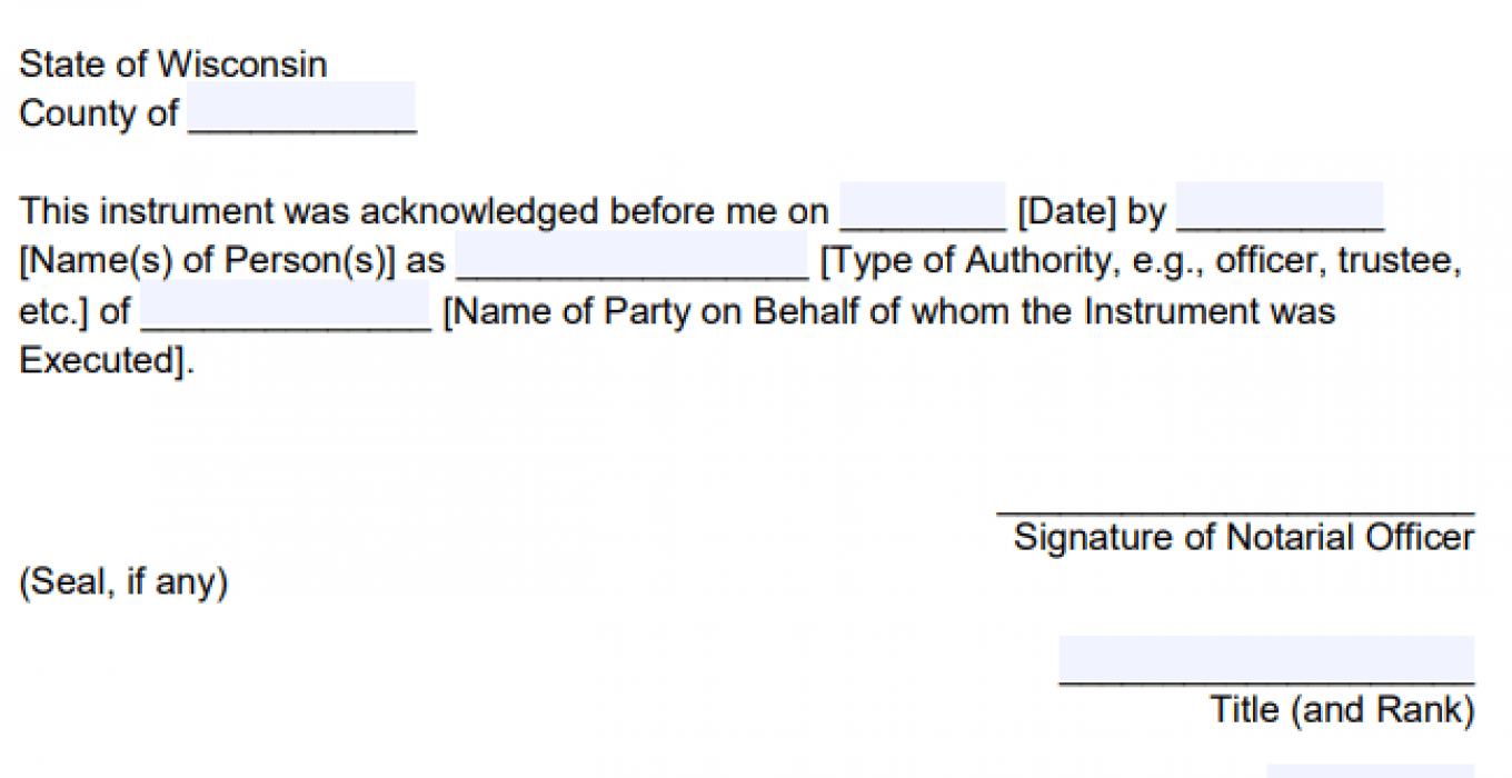 Notary Acknowledgement