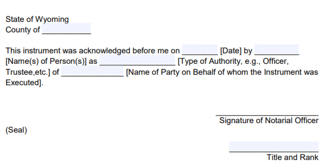 Notary Acknowledgement
